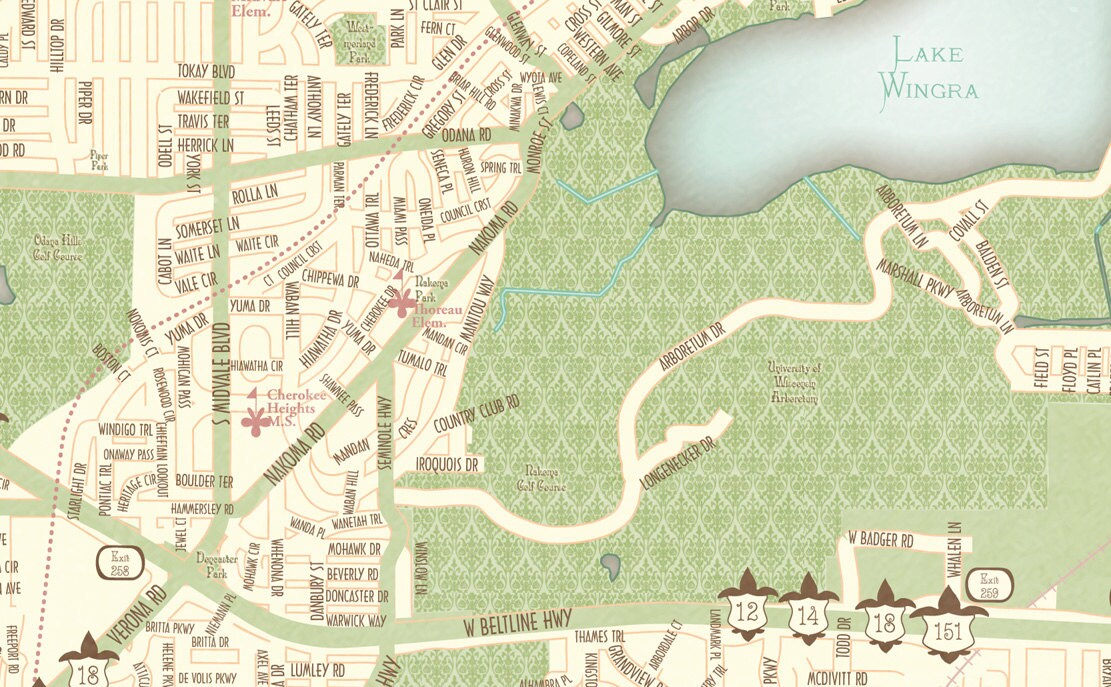 Madison Map With Victorian Flourishes Not AI Designed Paper - Etsy