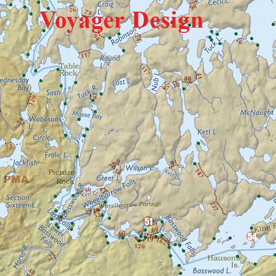 Quetico & Boundary Waters Canoe Area Map | BWCA Wall Art | Gift for ...