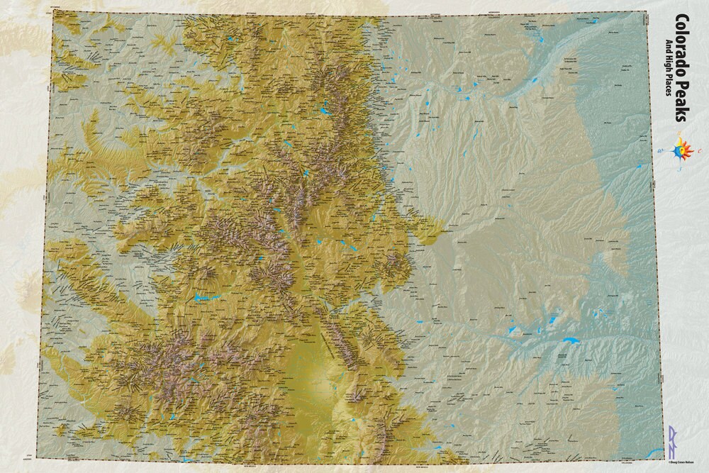 Colorado Peaks Map