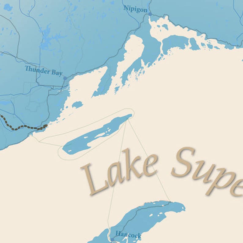 Mural of the Great Lakes Wall Art, Map Decal 60x42 - Etsy