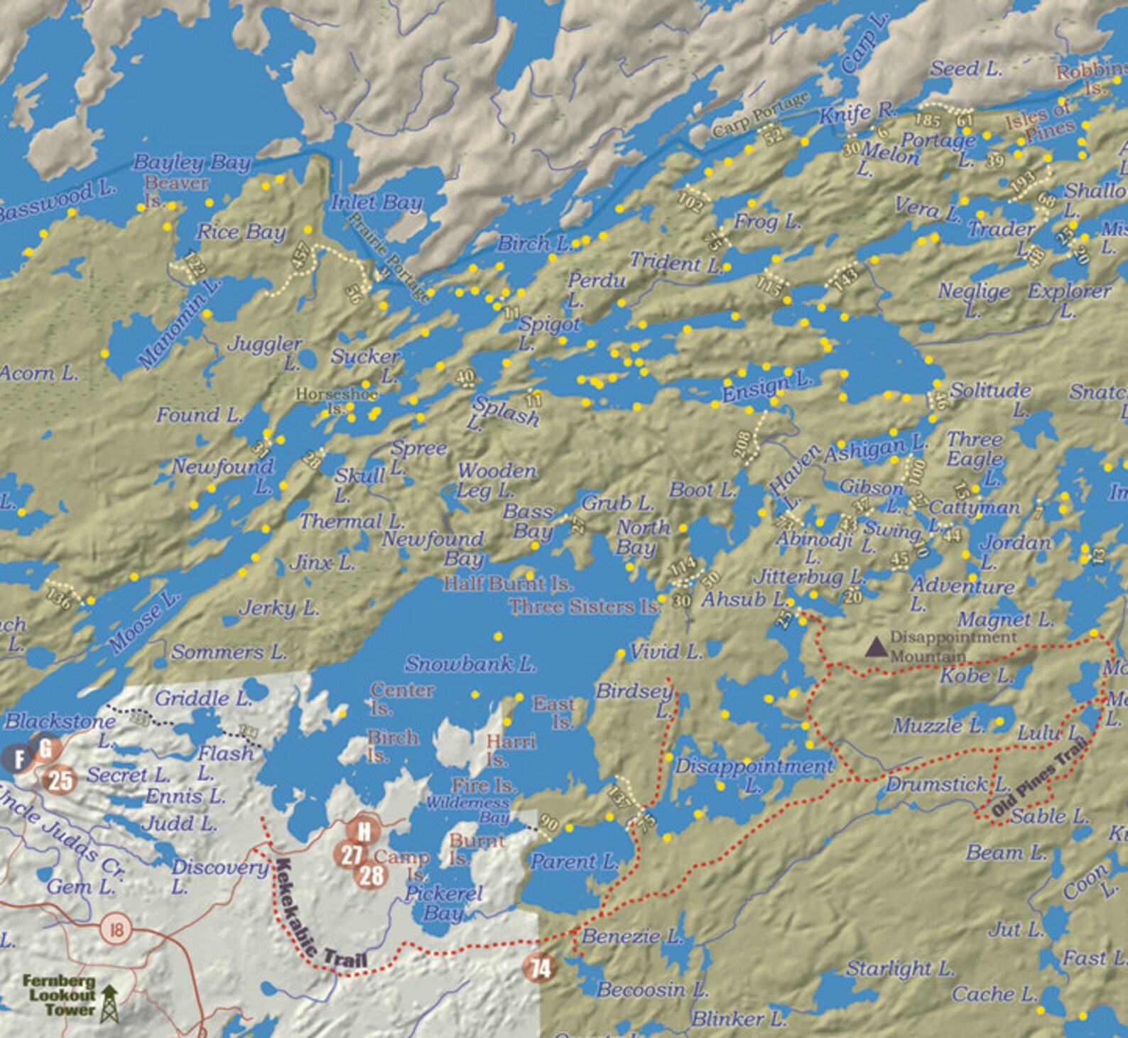 Mural Boundary Waters Canoe Area Wilderness Map, Not AI Designed, One ...