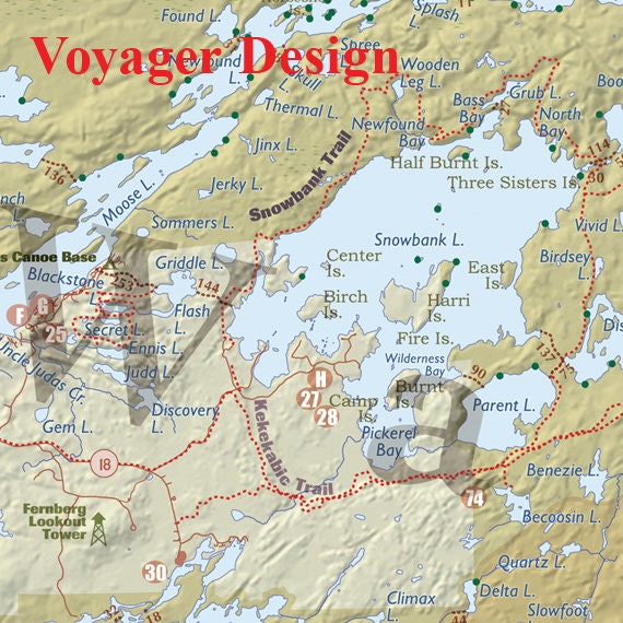 Boundary Waters Canoe Area Wilderness Map One of a Kind Print | Etsy