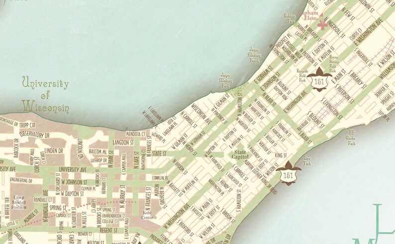 Madison Map With Victorian Flourishes Not AI Designed Paper - Etsy