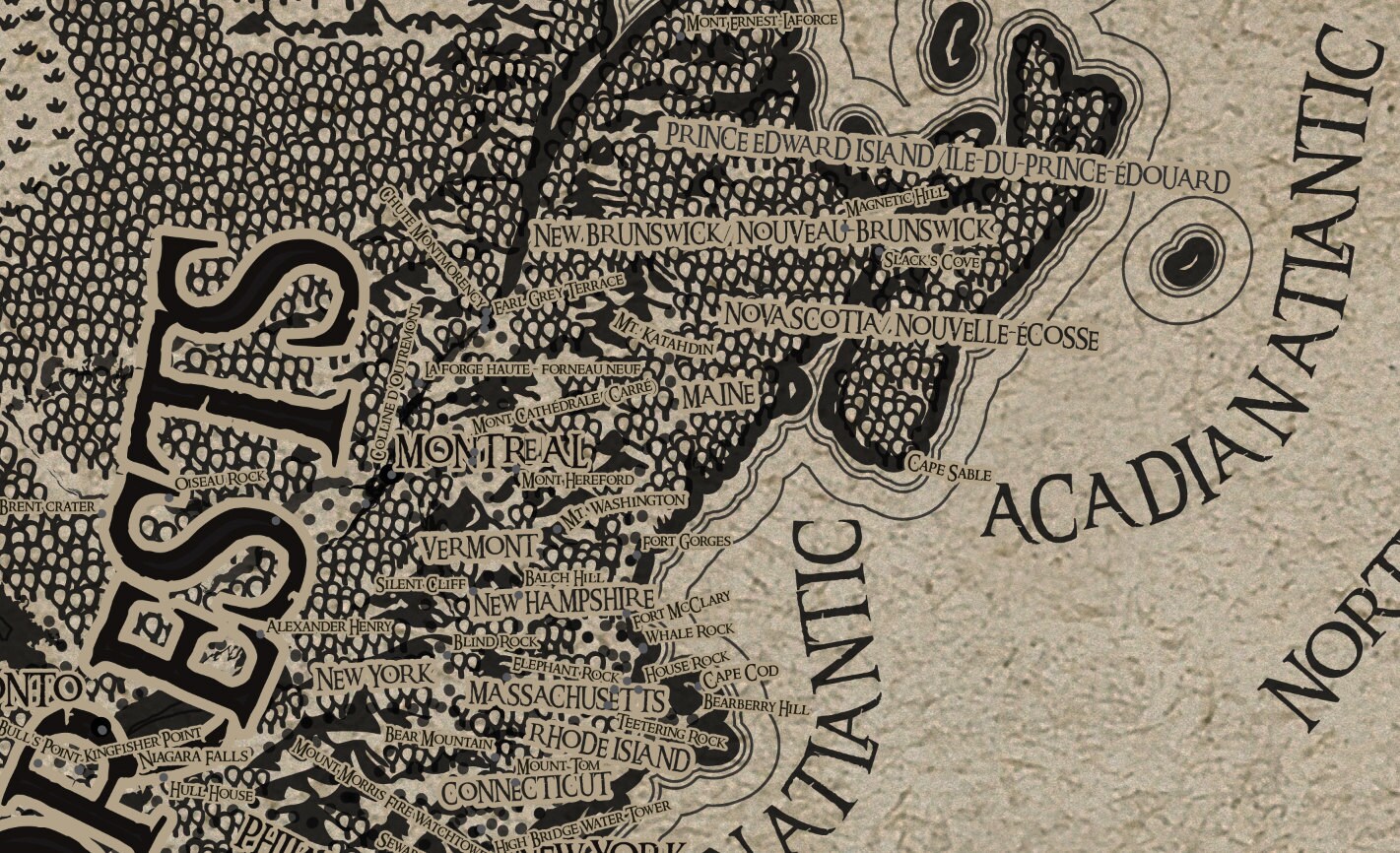 Tolkien Style Adventure Map With Landforms, Not AI Designed, North ...