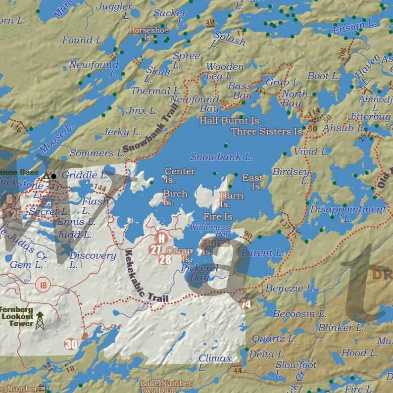 Mural Quetico/boundary Waters Canoe Area Wilderness Map, Not AI ...