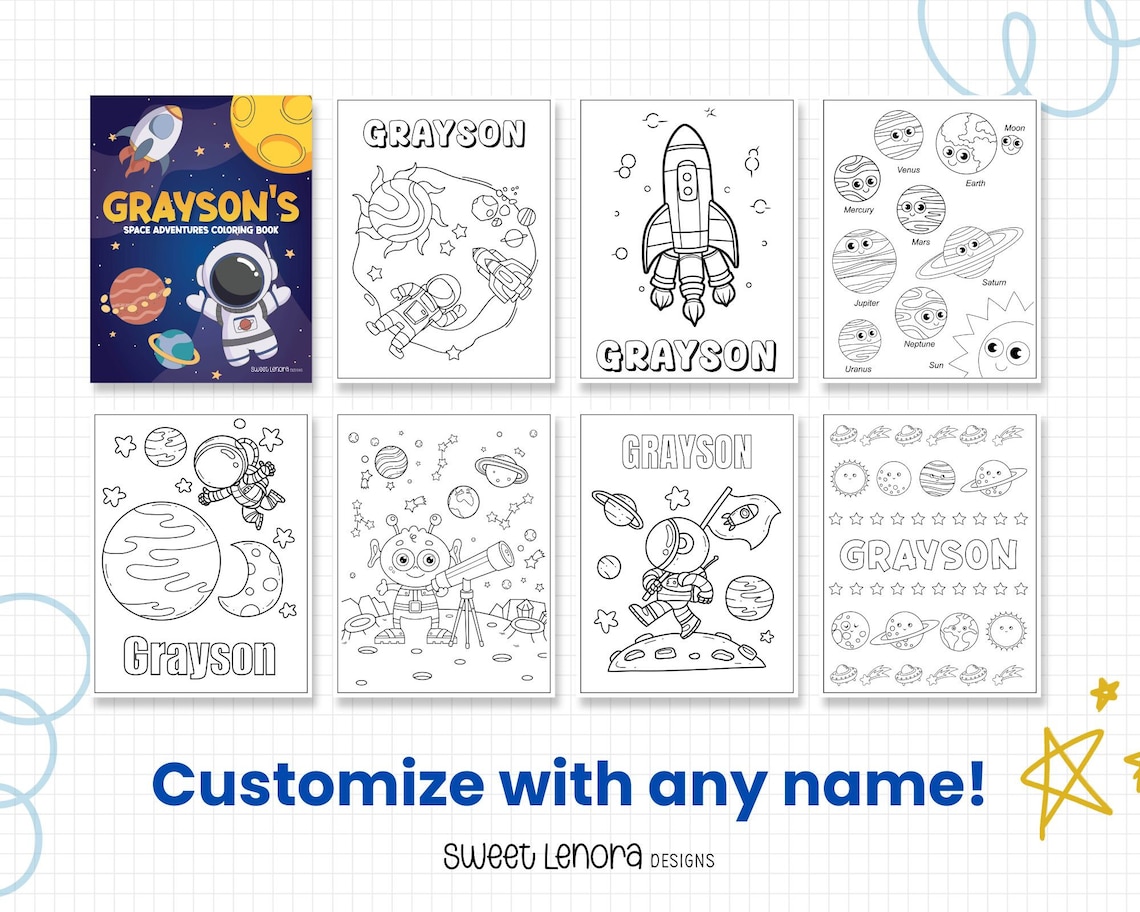 Personalized Kids Coloring Book, Custom Name Color Book, Gift for Kids ...