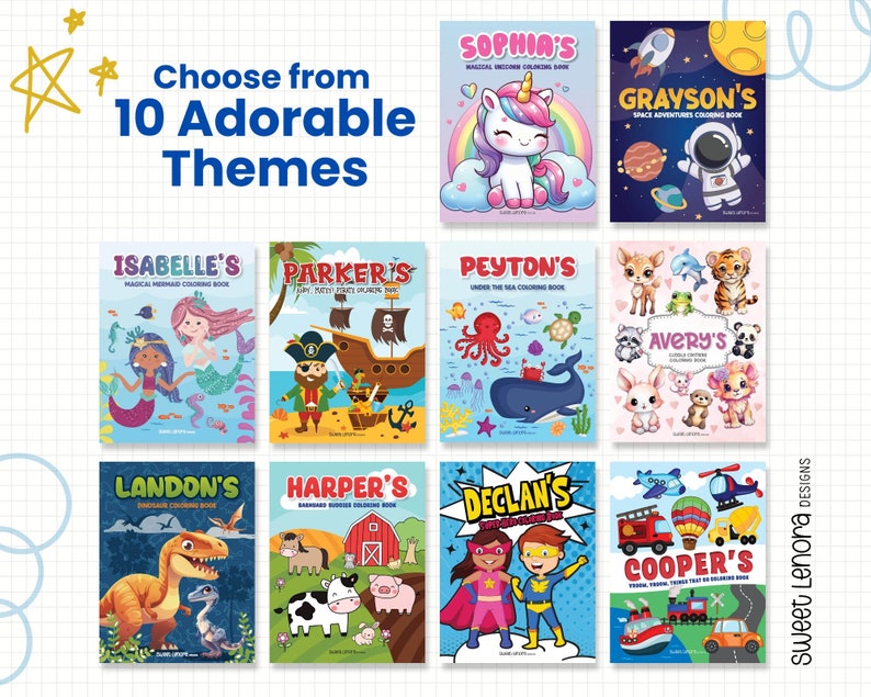 Personalized Kids Coloring Book, Custom Name Color Book, Gift for Kids ...