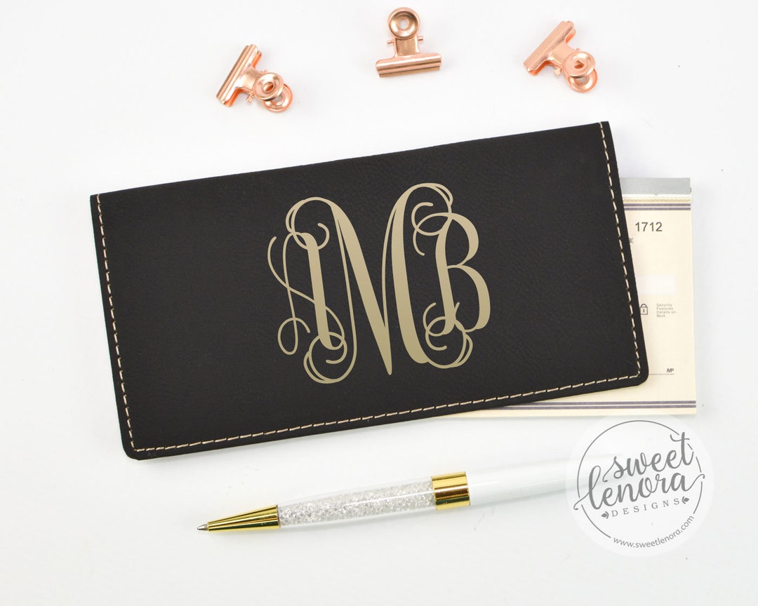 Monogrammed Checkbook Cover | Gift for Women | Personalized Leather ...