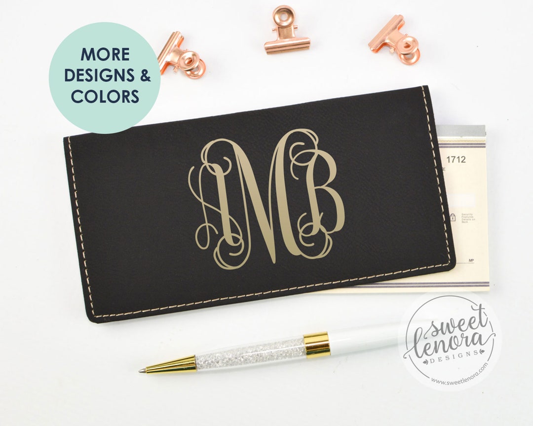 Monogrammed Duplicate Checkbook Cover | Gift for Women | Personalized ...