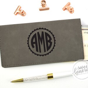 Monogrammed Duplicate Checkbook Cover | Gift for Women | Personalized ...