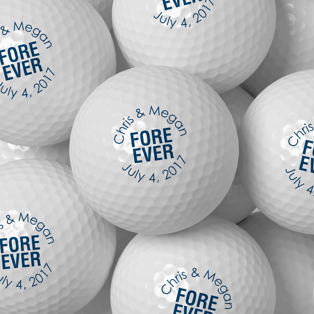 Fore Ever Custom Golf Ball Wedding Favor, Fore-ever, Personalized Golf ...