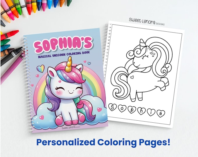 Personalized Kids Coloring Book, Custom Name Color Book, Gift for Kids ...