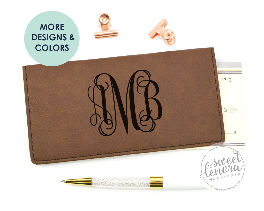 Monogrammed Checkbook Cover Gift for Women Personalized - Etsy