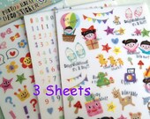 3 Sheets Happy Kids Sticker Kids Party Children Birthday - Etsy