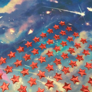 180 Little Red Star Epoxy Sticker Glitter Star Fancy Small Christmas ...