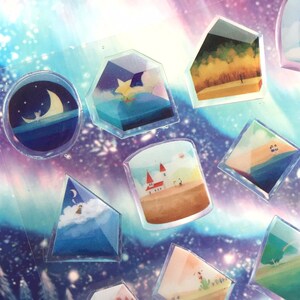 Mini World Tiny World Sticker Wish Bottle Glass Cube Little Landscape ...