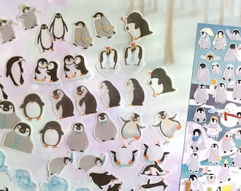 Stickers Penguins 1 Transparent or White Waterproof Vinyl - Etsy