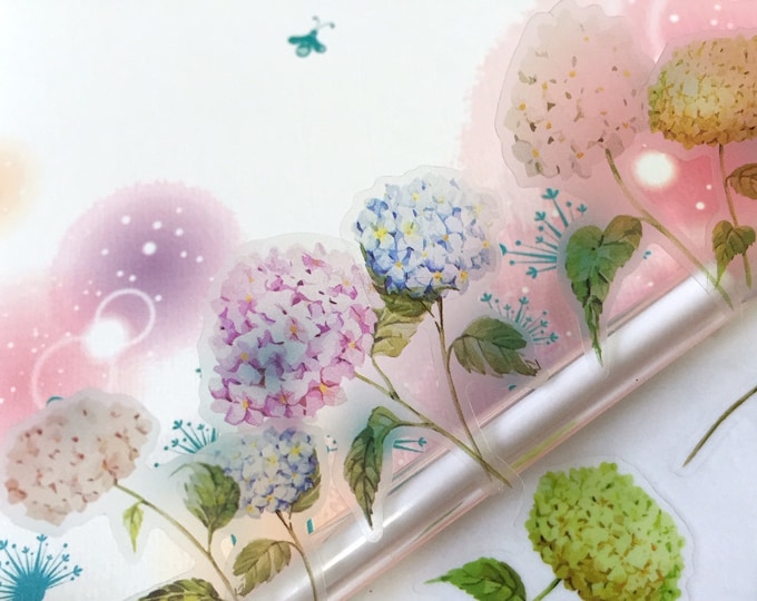 Hydrangea Flower Sticker Flower Art Romantic Watercolor Flower - Etsy