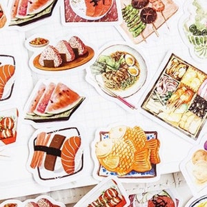 40 Sushi Buffet Food Stickers Picnic Food Gourmet Breakfast Dinner ...