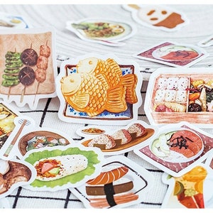 40 Sushi Buffet Food Stickers Picnic Food Gourmet Breakfast Dinner ...