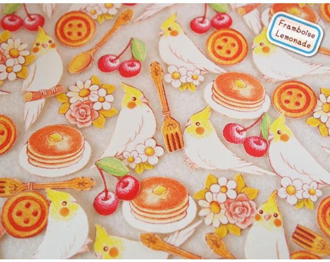 70 Birds Sticker Bird Party Sticker Set Princess Tea Party Pancake ...