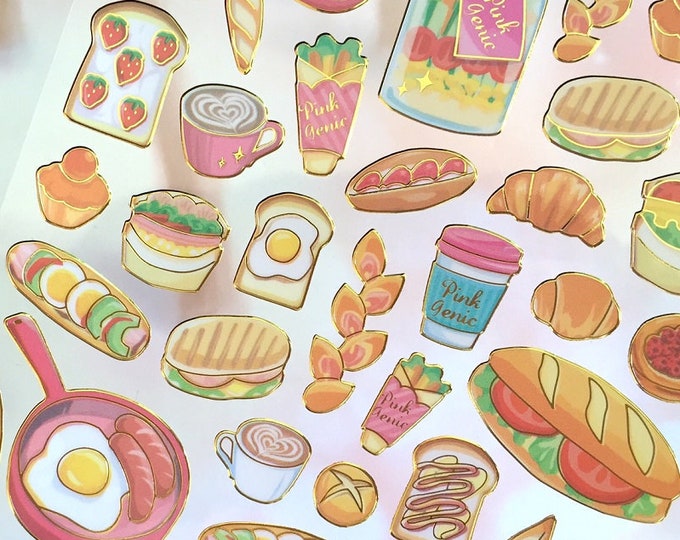 Breakfast Food Stickers Brunch Lunch Yummy Fried Egg French - Etsy