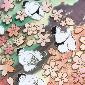 Sumo Sakura Sticker Cartoon Japan Sumo Rikishi Wrestler Exercise Diary ...