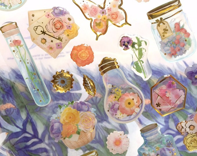 Beautiful Flower Sticker Perfume Bottle Lightbulb Vase Epoxy - Etsy