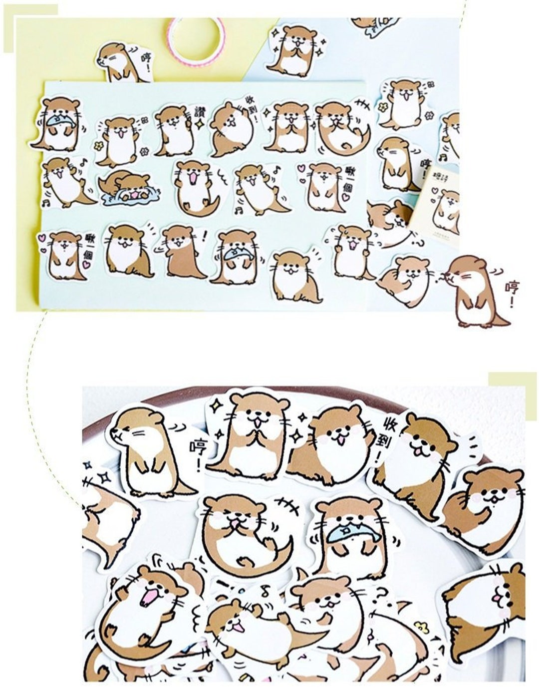 45 Cute Otter Sticker River Otter Sea Otter Pet Otter Label Cute Seal ...