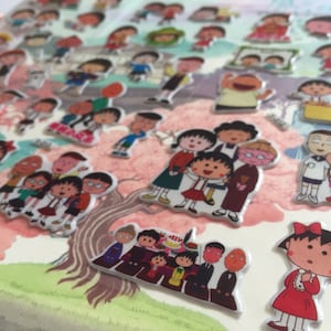 Chibi Maruko Chan Sticker Cute Girl Maruko Funny Family Sakura Family ...
