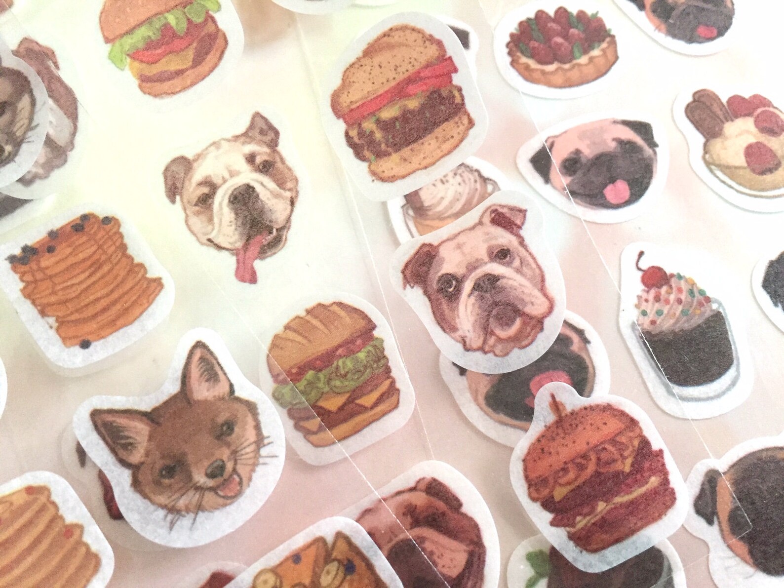 6 sheets foodie animal stickers favorite pet meal Adorable pet | Etsy