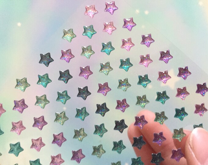 214 Little Star Sticker Glitter Stars Fancy Small Star Pink Tone Blue ...
