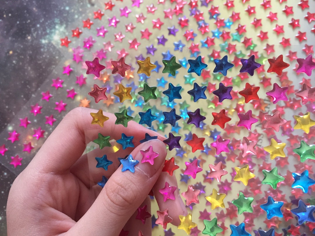 153 Little Cute Star Epoxy Sticker Rainbow Glitter Stars Fancy Small ...