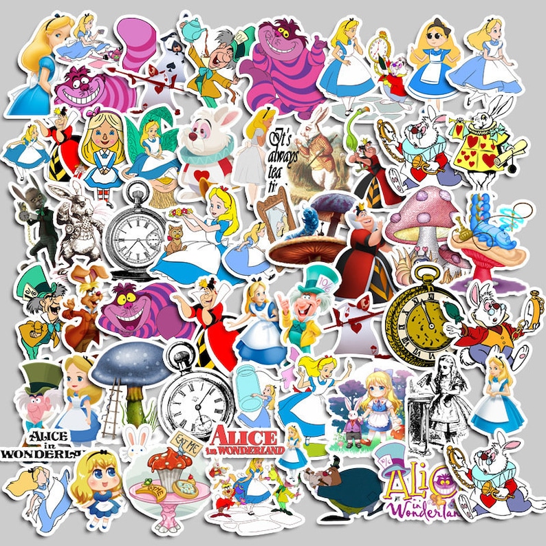Alice in Wonderland Collection Stickers Alice Themed Sticker Gift the ...