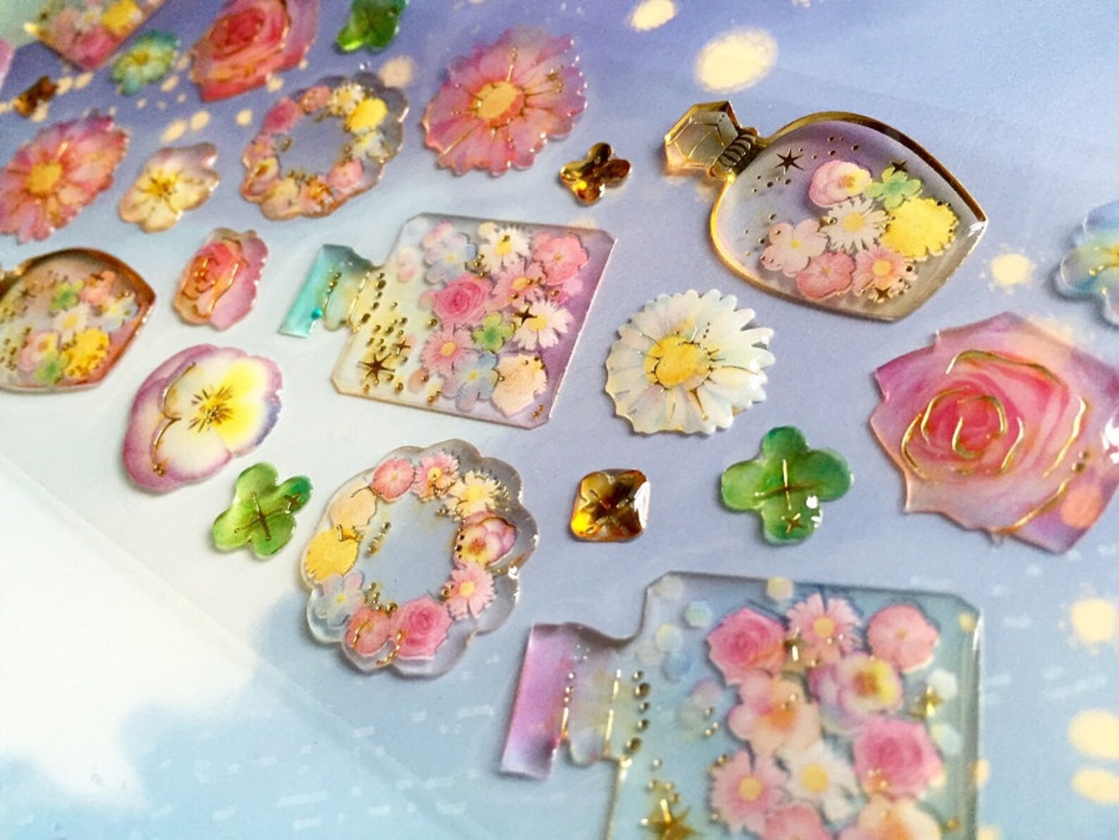 Flower Bottle Perfume Bottle Sticker Beautiful Flower Bottle - Etsy