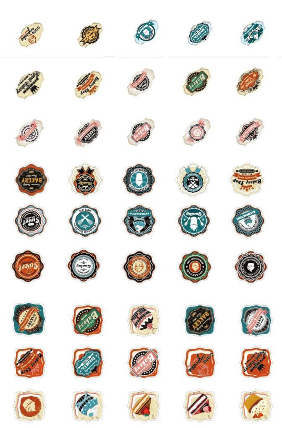 Cupcake Label Cupcake Sticker Yummy Food Muffin Dessert Tea - Etsy