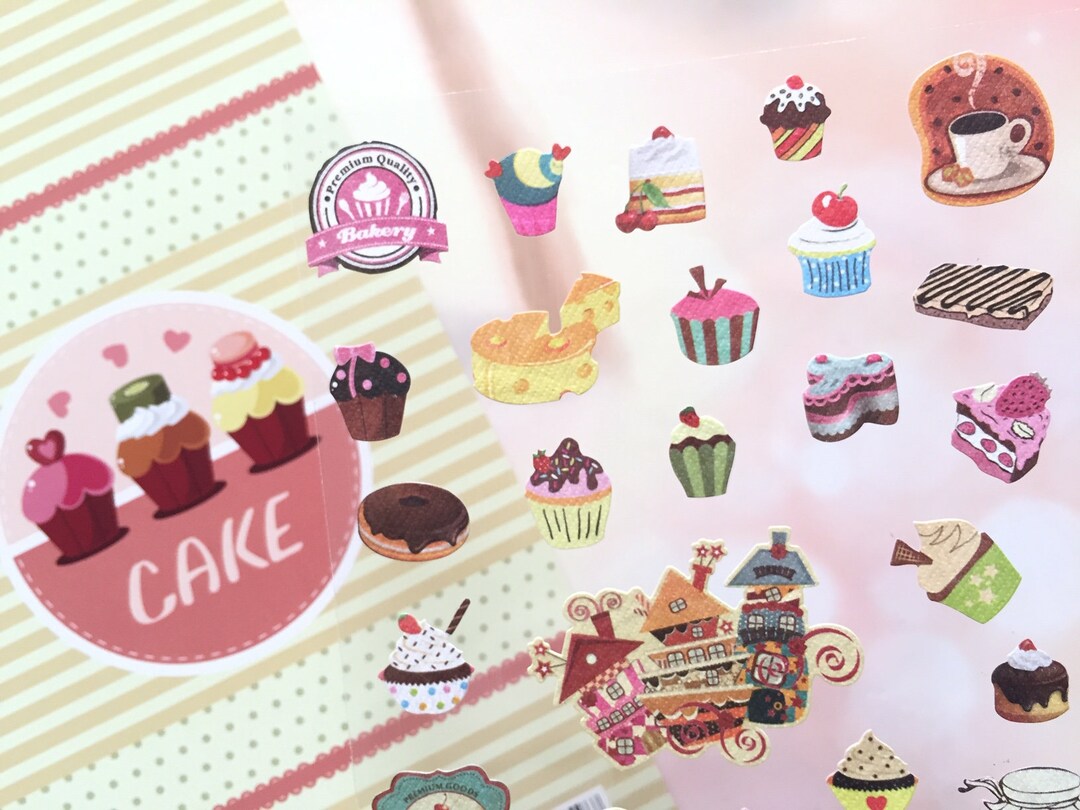 Cupcake Donut Sticker Cake Party Dessert Sweet Bread Bakery Planner ...
