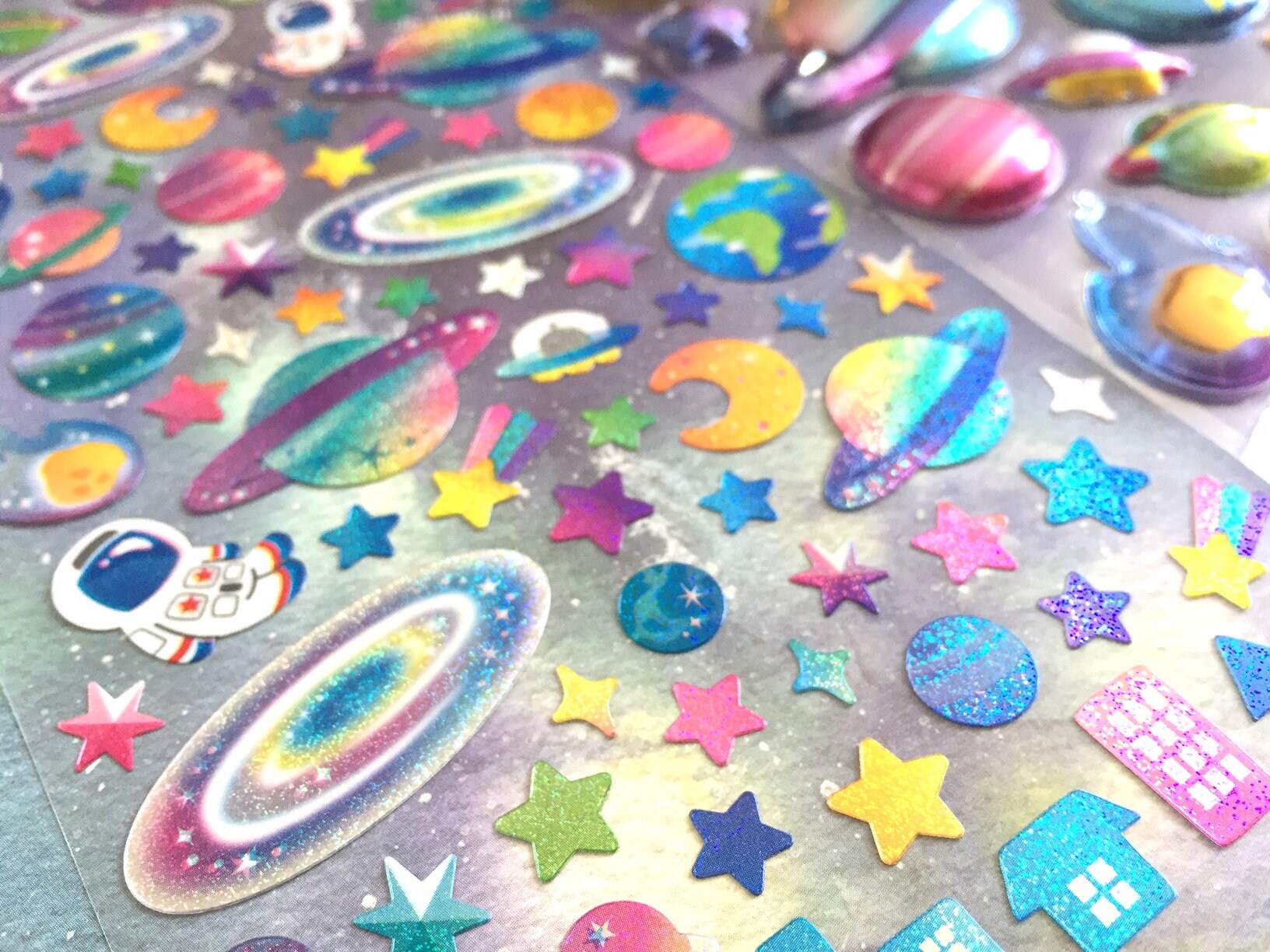 3D Outer Space Sticker Pop up Earth Sun Rocket Astronaut Colorful ...