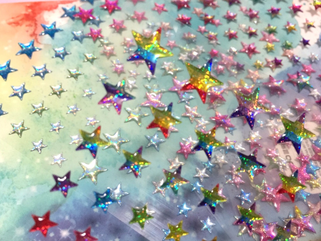 117 Little Star Sticker Glitter Stars Fancy Small Star Pink Tone Blue ...