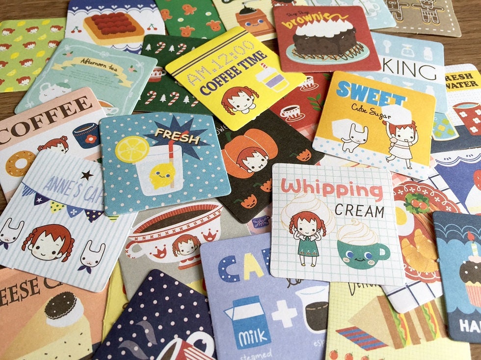 70 Stickers Cafe Dessert Sticker Cute Anne Tea Party Label - Etsy