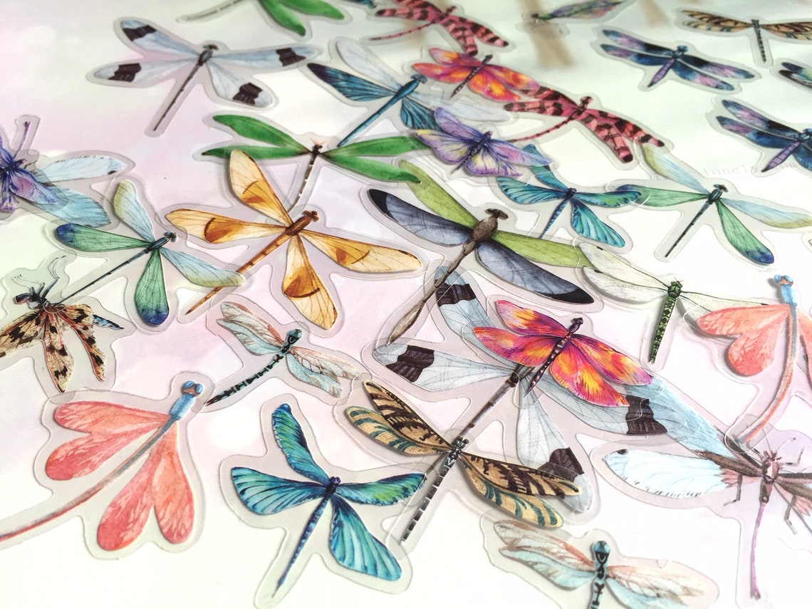 38 Dragonflies Sticker Dragonfly Theme Dragonflies Sample - Etsy
