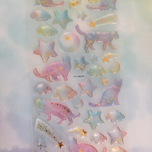 Star Cat Sticker Glitter Mysterious Cat Beautiful Fancy Cat Epoxy ...