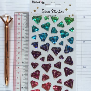 Rainbow Diamond Sticker Crystal Gemstone Epoxy Sticker Gradient ...