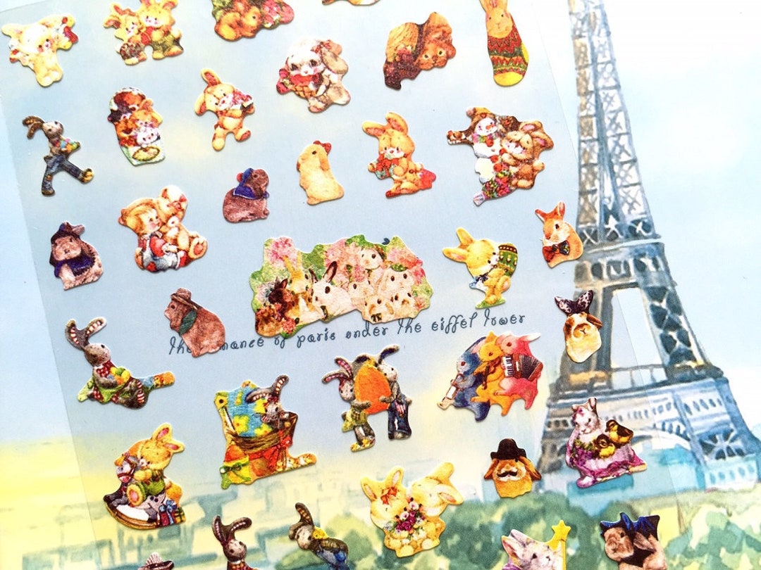 Rabbit Bunny Sticker Kawaii Bunny Cutest Rabbit Flake Sticker Farm ...