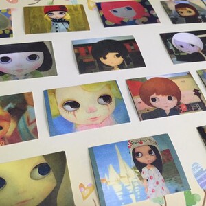 Cute Girl Sticker 43 Kawaii Dolly Sticker Lovely Cartoon Doll Big Eyes ...