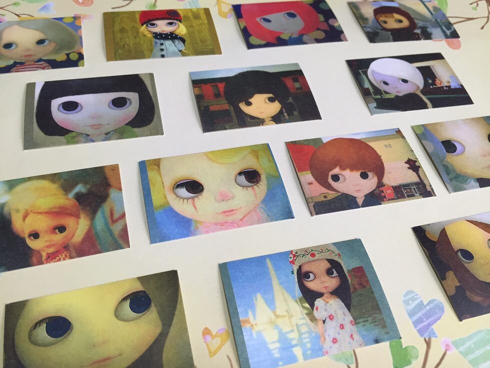 Cute Girl Sticker 43 Kawaii Dolly Sticker Lovely Cartoon Doll Big Eyes ...