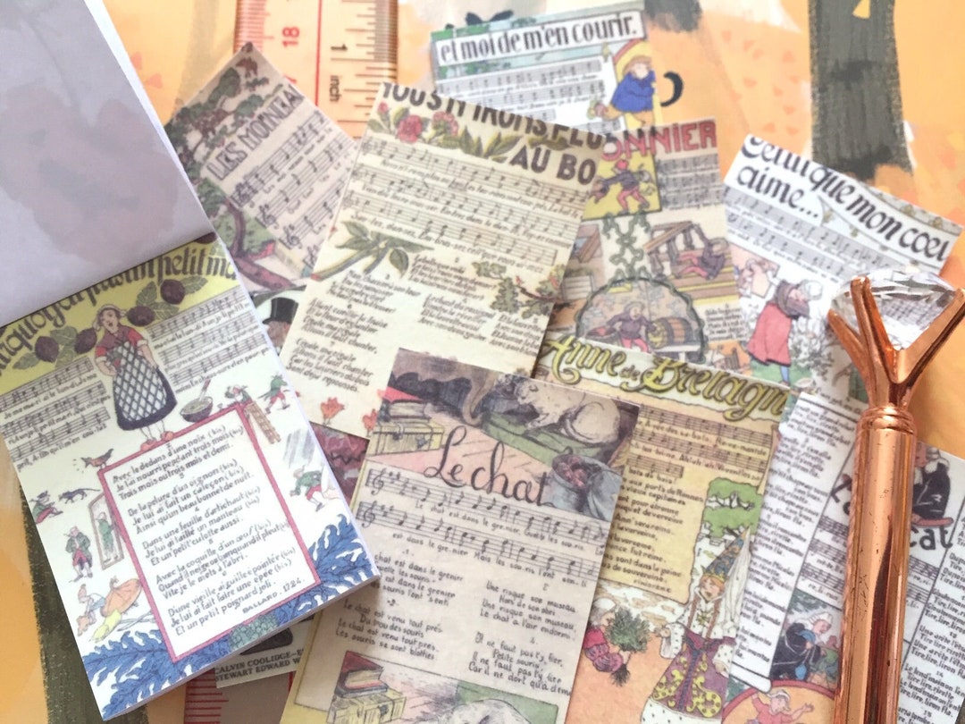 50 Mini Music Lyric Book Sticker Piano Sheet Retro Fairy Tale Music ...