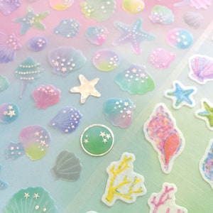 Starfish Seashell Sticker Sea Coral Reef Deep-sea Corals Colorful Shell ...