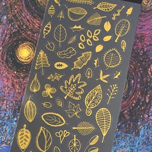 Gold Leaves Sticker Leaf Pattern Stencil Leaf Mini Tropical Leaf Fall ...