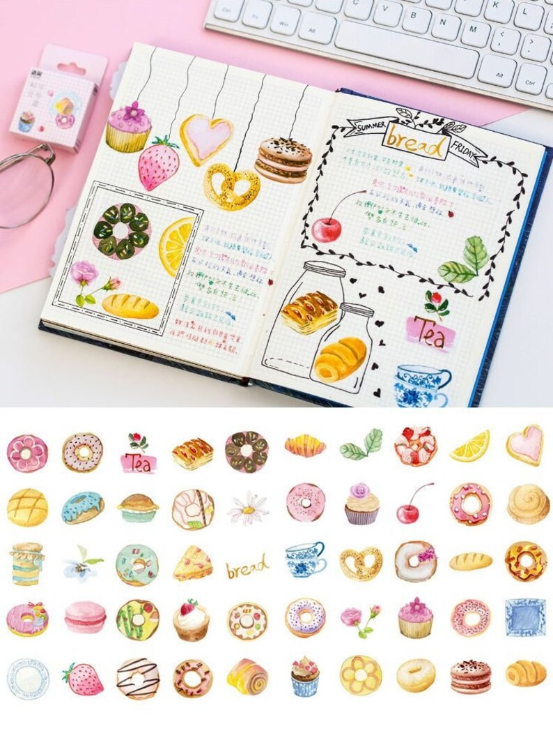 45 Tea Time Buffet Sticker Gourmet Dessert Donut Cupcake - Etsy